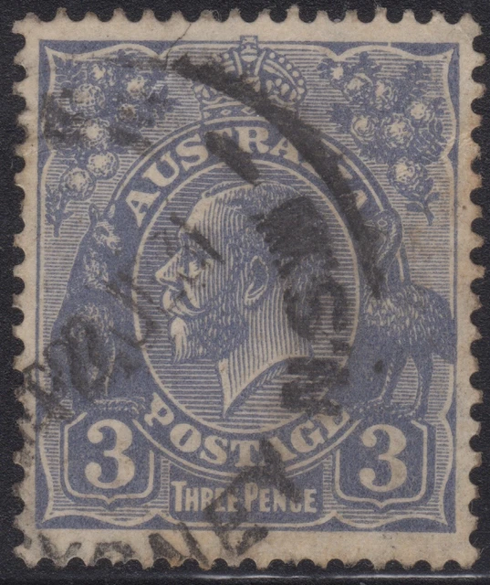 AUSTRALIA KGV 3D SMW P13 die II, 6R23 “break in top frame over wattles ...