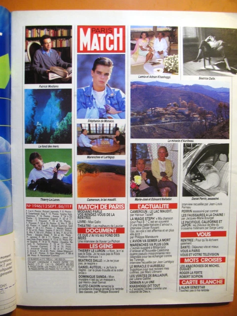 PARIS MATCH N° 1946 du 12/09/1986- Stef de Monaco. Marenches. Tazieff ...