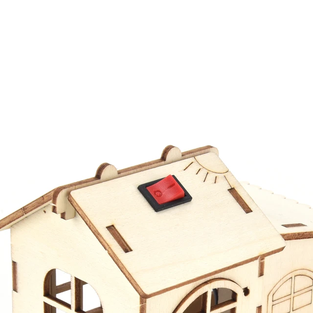 WOODEN HOUSE TOY Learn Science Knowledge Enjoy DIY STEM Wooden House £4 ...