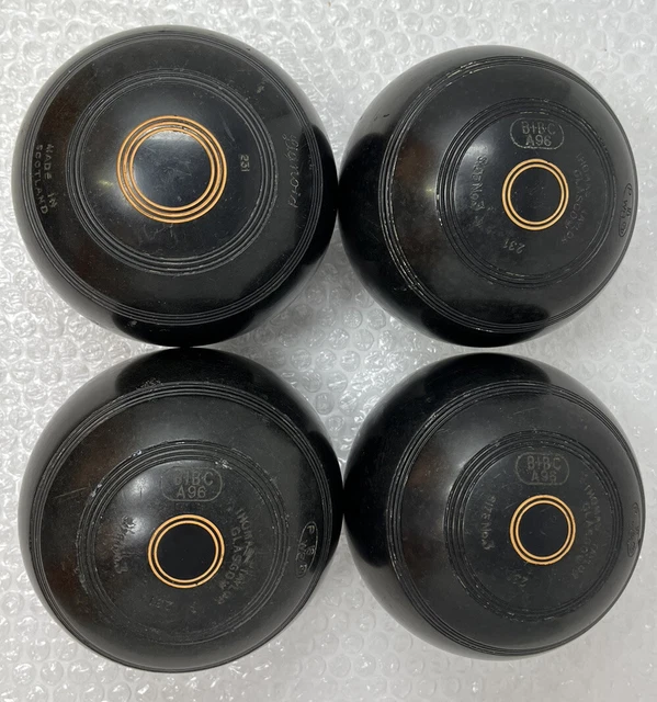 THOMAS TAYLOR GLASGOW Lignoid Set of 4 Bowls Size 3 Black Made in ...