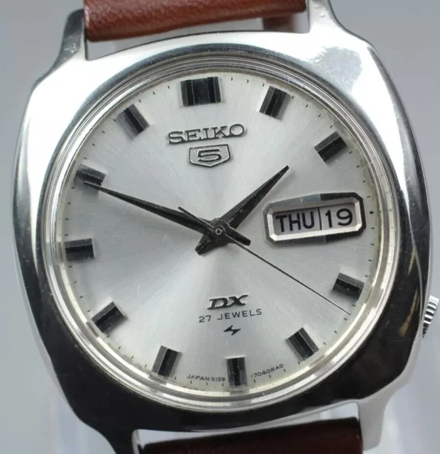 MONTRE AUTOMATIQUE POUR Homme Vintage Seiko 5 DX 5139-7040 27J Argent De JAPON EUR 233,64 ...