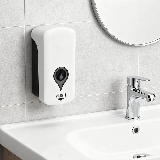 MANUAL DISPENSER HAND Push Style Wall Mounted Drip Liquid Dispenser For ...