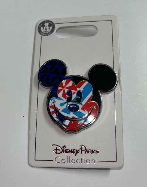 DISNEY PARK PINS Mickey Mouse Head USA Flag Pin Stars & Stripes ...