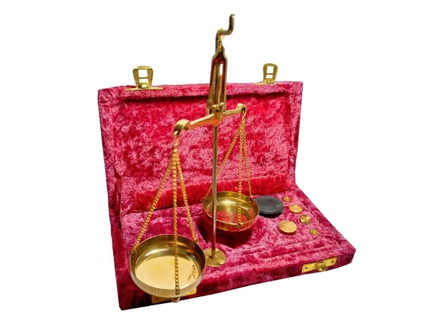 TRADITIONAL ANTIQUE BRASS Tarazu Weighing Scale Showpiece For ...