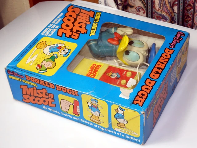DISNEY VINTAGE DONALD Duck Gordy B104 remote control twist'n scoot Hong ...