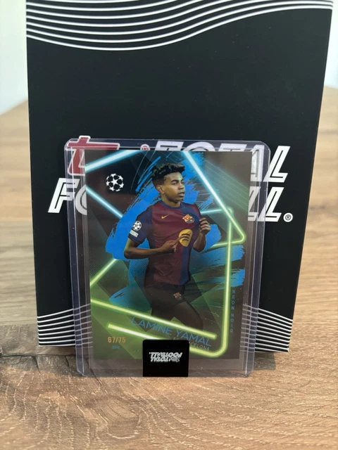 TOPPS TOTAL FOOTBALL 24/25 Lamine Yamal /75 Neon Noir Green Parallel ...