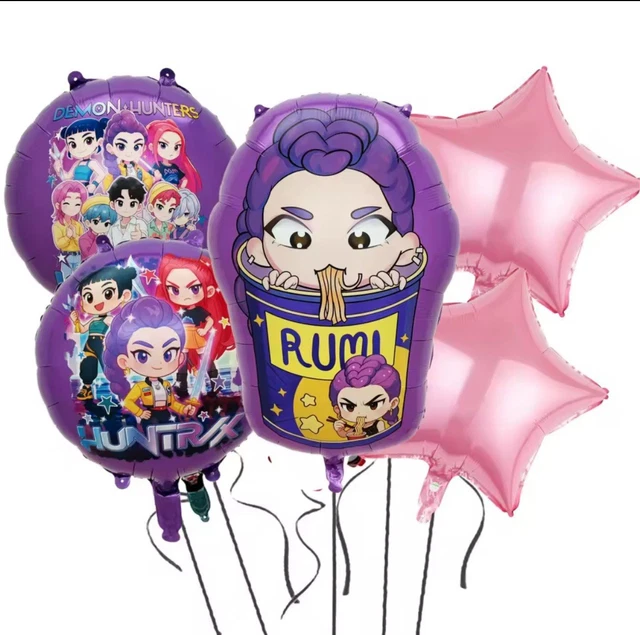 K-POP DEMON HUNTERS Foil Balloon Set Of Five Party Decoration XL Rumi ...