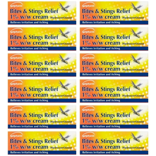 GALPHARM BITES & Stings Relief Cream Hydrocortisone 10gm x 12 £19.22 ...