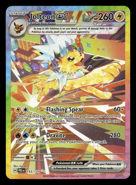 2025 POKEMON PRISMATIC Evolutions 153/131 Jolteon ex Special Illustration Rare $488.75 - PicClick AU