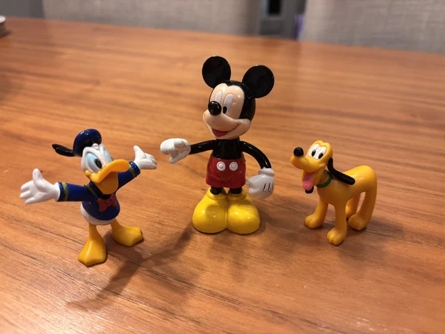 DISNEYS MICKEY MOUSE, Donald Duck And Pluto Figures Toys Cake Toppers £ ...