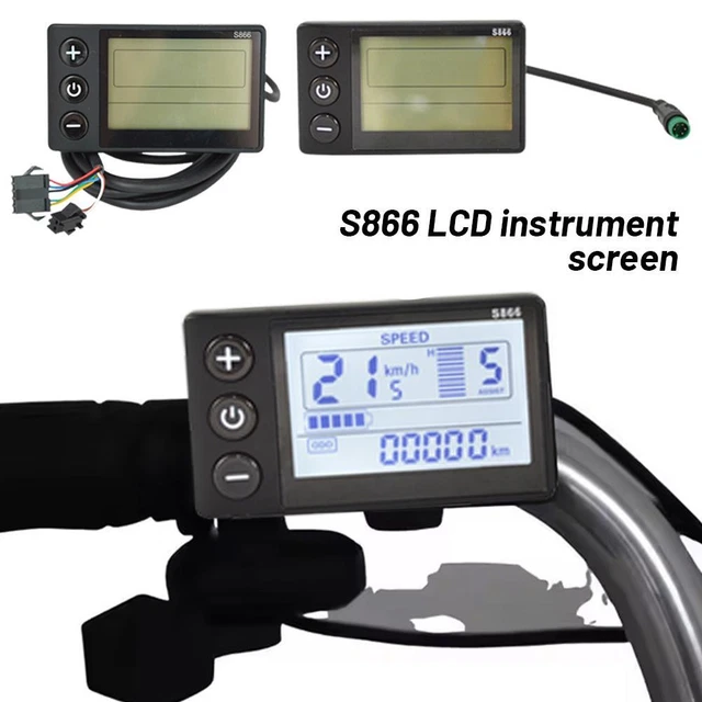 S866 LCD DISPLAY Meter Control Panel 24V 36V 48V For Electric Bike ...