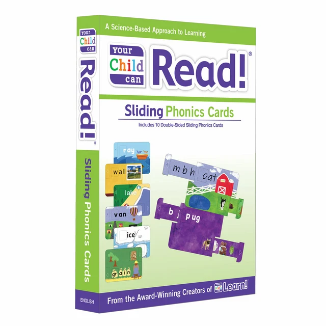 YOUR CHILD CAN Read! Sliding Phonics Cards (Flashcards for ages 1 to 8 ...