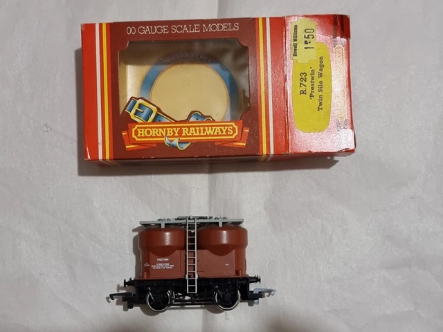 HORNBY R723 PRESTWIN Twin Silo Wagon Used Boxed Oo Gauge See ...