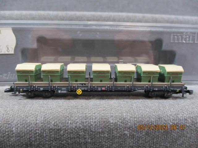 MÄRKLIN SPUR Z 82584 Güterwagen Rungenwagen "Awilog" der DB in OVP EUR ...