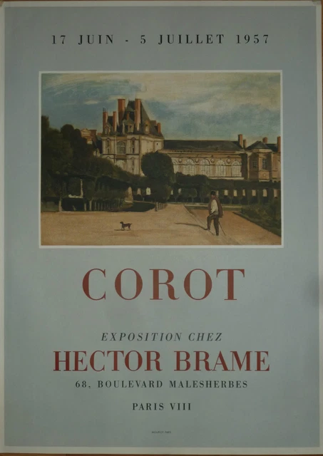 COROT RARE POSTER Lithography Original 1957 Hector Brame 1957 Mourlot £ ...