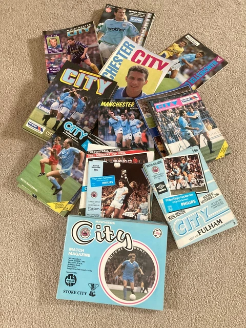 MANCHESTER CITY FOOTBALL programmes 1981 - 1995 (Bulk lot of 97) £2.50 ...