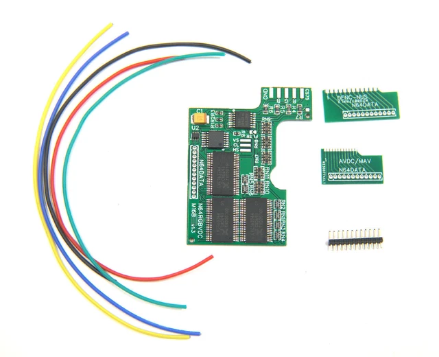 NINTENDO 64 N64 RGB VDC N64RGBVDC universal mod kit THS7374 DENC MAV ...