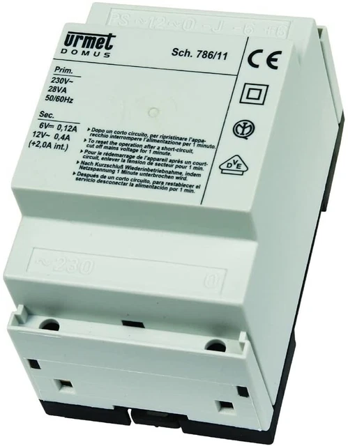 URMET 786/11 BLOC D'Alimentation Pour Interphone Gris 28VA – 230V EUR ...