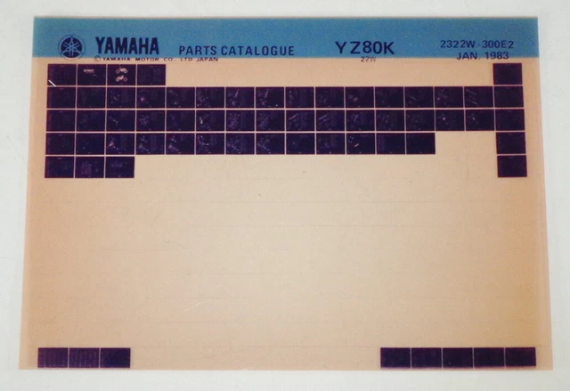 YAMAHA YZ 80K Stand 01/83 Parts Catalog/Parts Microfiche £8.70 ...