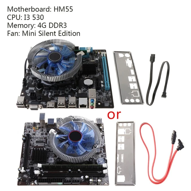 HM55 DESKTOP COMPUTER Motherboard CPU I3 530 Lga 1156 4G Memory Fan £54 ...