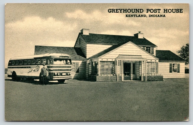 KENTLAND INDIANA~GREYHOUND POST House Restaurant~Chicago Bus & Driver ...