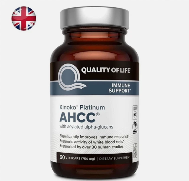 IMMUNE SUPPORT PLATINUM AHCC Supplement Quality Of LIFE 750mg 60 ...