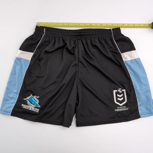 CRONULLA SUTHERLAND SHARKS Football NRL Shorts Size 30 / 32 Elastic ...