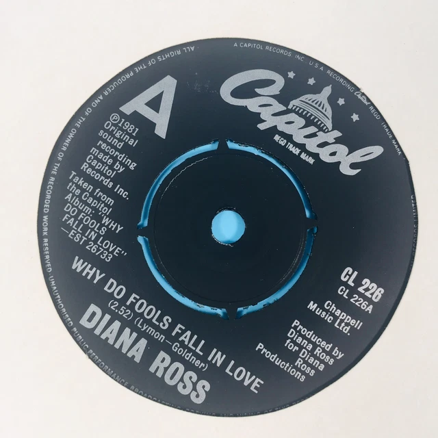 DIANA ROSS WHY Do Fools Fall In Love 1981 disque vinyle unique 7 pouces CL 226 EUR 2,31 ...