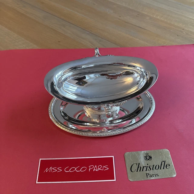 SAUCIÈRE CHRISTOFLE MALMAISON ANCIEN TRÈS BEL ÉTAT METAL ARGENTE 24x13 ...