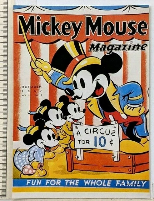 MICKEY MOUSE MAGAZINE Cover Reprint Circus Walt Disney Postcard Nugeron ...