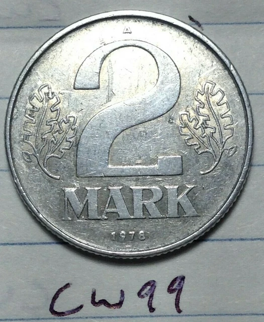 1978- A East German Germany DDR GDR 2 Mark Coin Cw99 $4.50 - PicClick CA