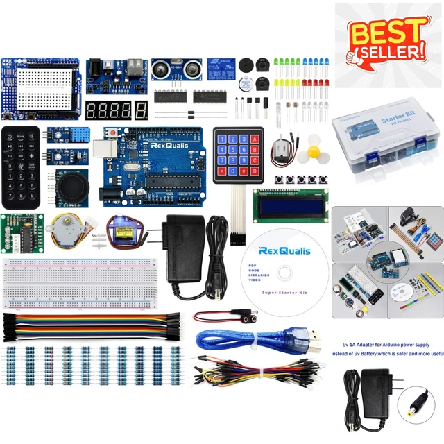 ALL-IN-ONE ARDUINO UNO R3 Starter Kit for Beginners with 9V Power ...