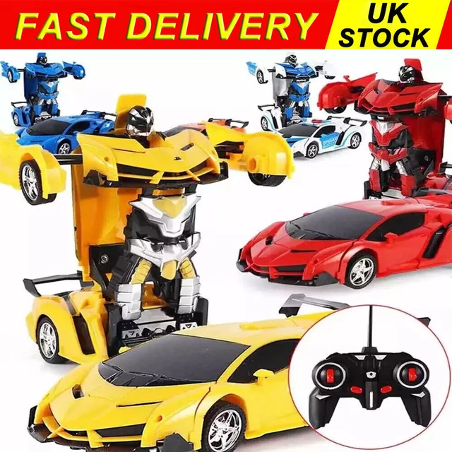 2 IN 1 Car Robot Transforming Radio Remote Control RC 360° Rotation ...