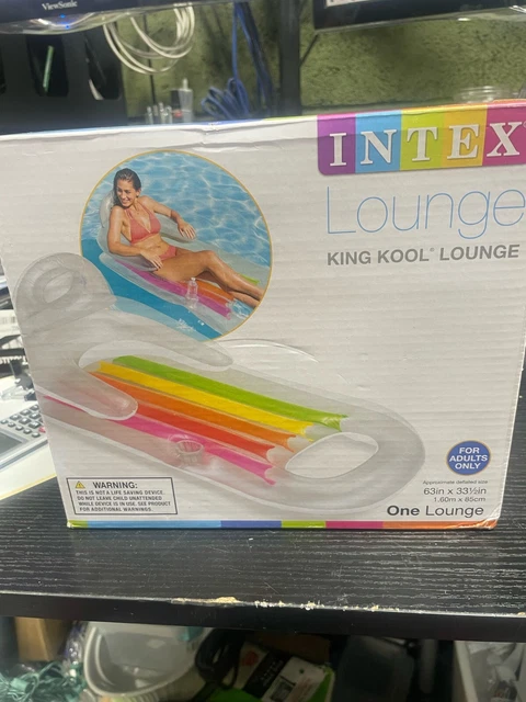 INTEX KING KOOL Lounge Floating Swimming Pool Lounger with Headrest ...