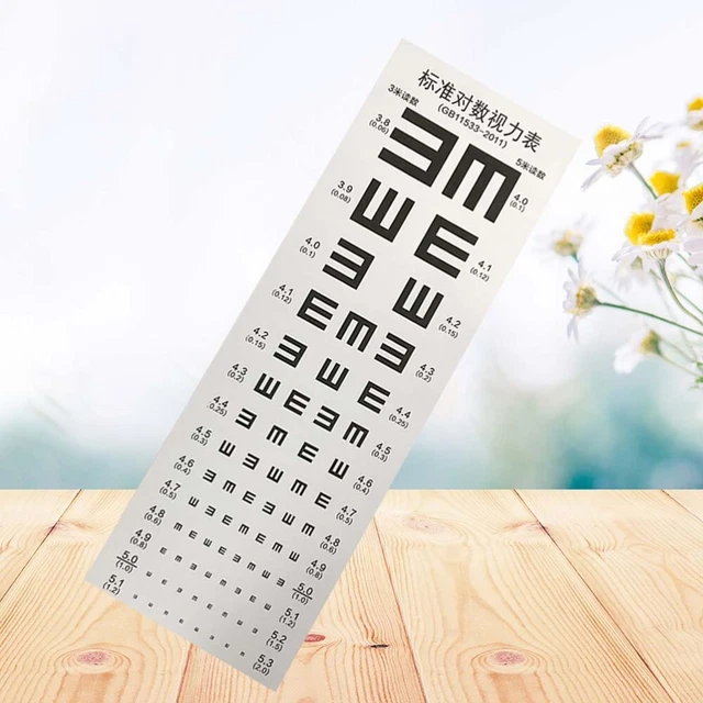 1PC VISUAL TEST Chart Eye Chart Plastic Eye Chart Eye Charts for Eye ...