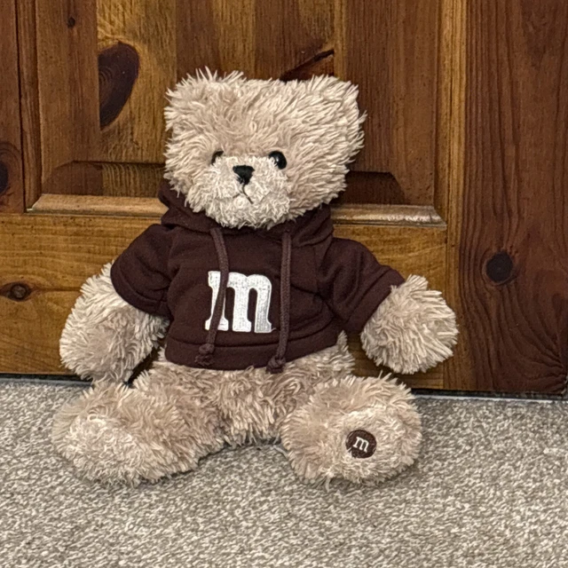 M&M PLUSH 24CM teddy bear with brown Hoody Hoodie Great Condition 2014 ...