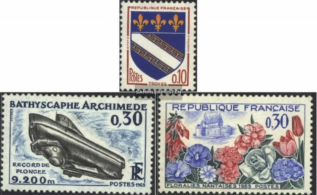 FRANCE 1420,1421,1422 (ÉDITION complète) neuf 1963 timbres spéciaux EUR ...