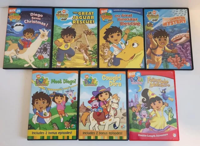 Lot Of 7 Dora The Explorer Diego Dvds Nickelodeon Nick Jr Collection