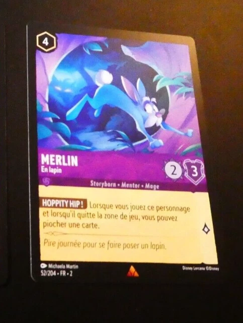 LORCANA CHAPITRE 2 Disney Card Rare Carte Merlin 52/204 Fr Francais ...