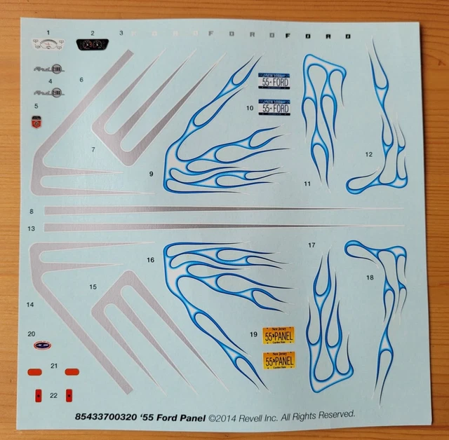 1955 FORD PANEL Van 1:24 scale Revell kit decal sheet issued 2014 No ...