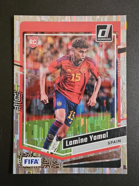 2023-24 DONRUSS LAMINA Calcio Yamal Lamina Argento Rookie RC #54 Spagna ...