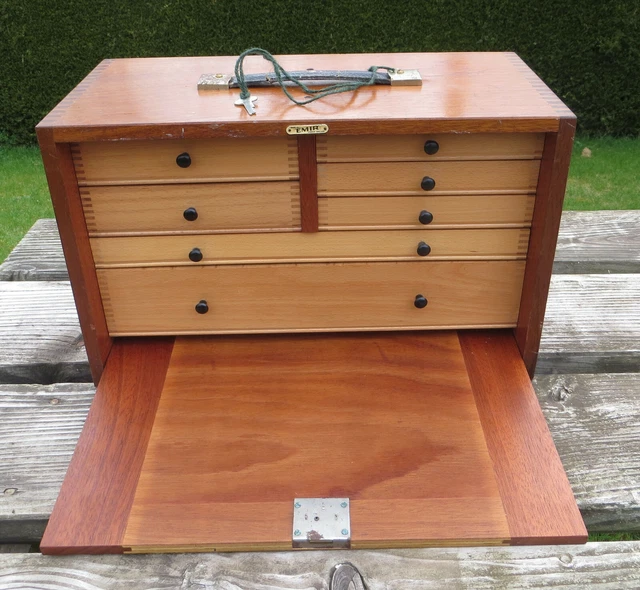 VINTAGE EMIR 7 Drawer Engineers Wooden Tool Chest Cabinet Tool Box with ...