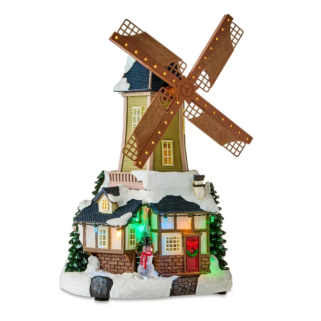 HOLIDAY TIME CHRISTMAS Windmill Plays 8 Carols 2025 Lights Up New £43. ...
