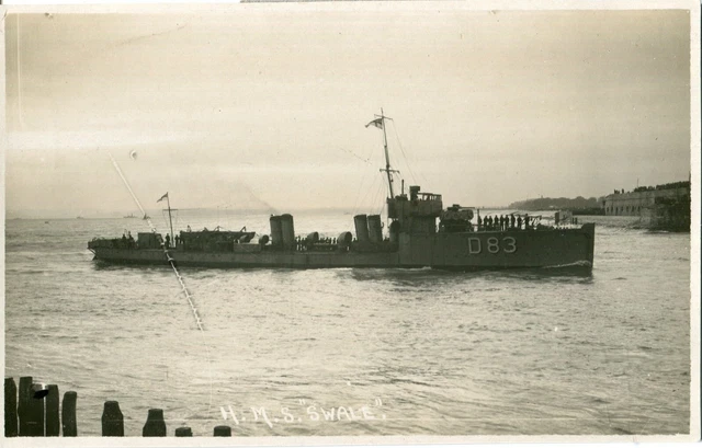 HMS SWALE 1905 Royal Navy WWI destroyer Palmer River-class RP postcard ...