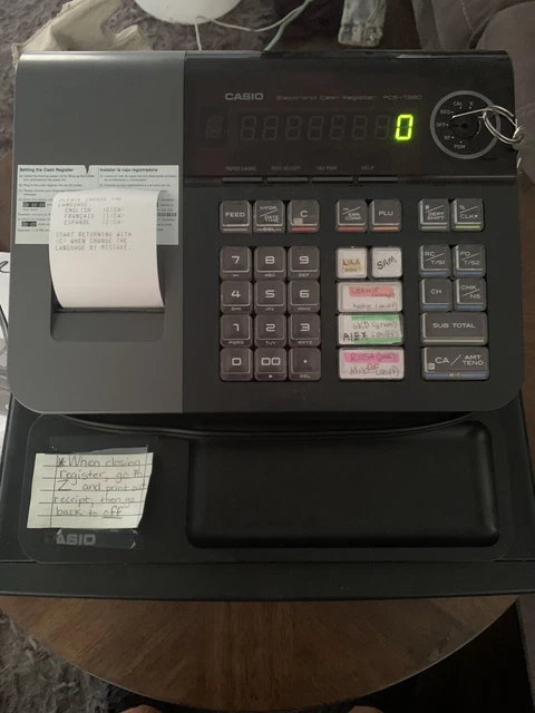 CASIO PCR-T280 ELECTRONIC Cash Register with Register Keys Tested ...