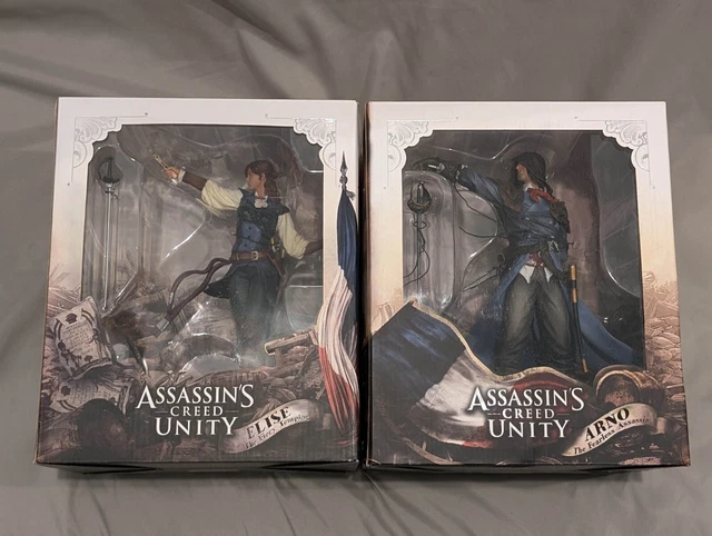 ASSASSINS CREED UNITY ARNO & ELISE Figure Statue Collector - DUAL SET ...