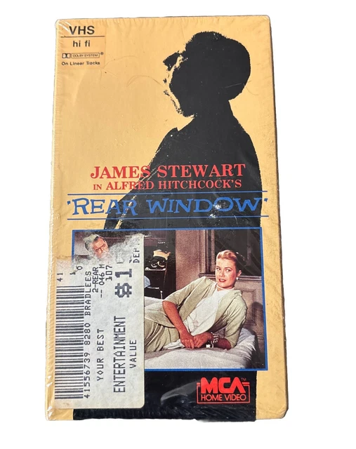 REAR WINDOW VHS SEALED Watermarks MCA Alfred Hitchcock James Stewart ...