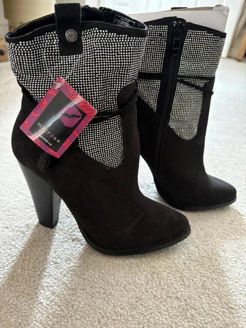 WOMEN’S BLACK ANKLE Boots With Silver Studs UK Size 5 £1.13 - PicClick UK