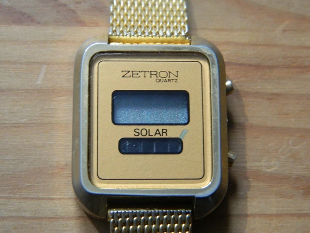 VINTAGE ZETRON QUARTZ solar watch £14.99 - PicClick UK