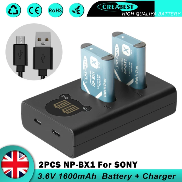 2× NP-BX1 NPBX1 Battery & Dual Charger For Sony Cyber-shot DSC-RX100 ...